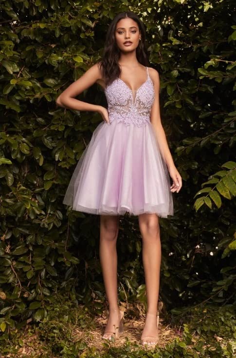 Cinderella Divine CD0190 Short A-LINE Cocktail Dress - Lilac (M)