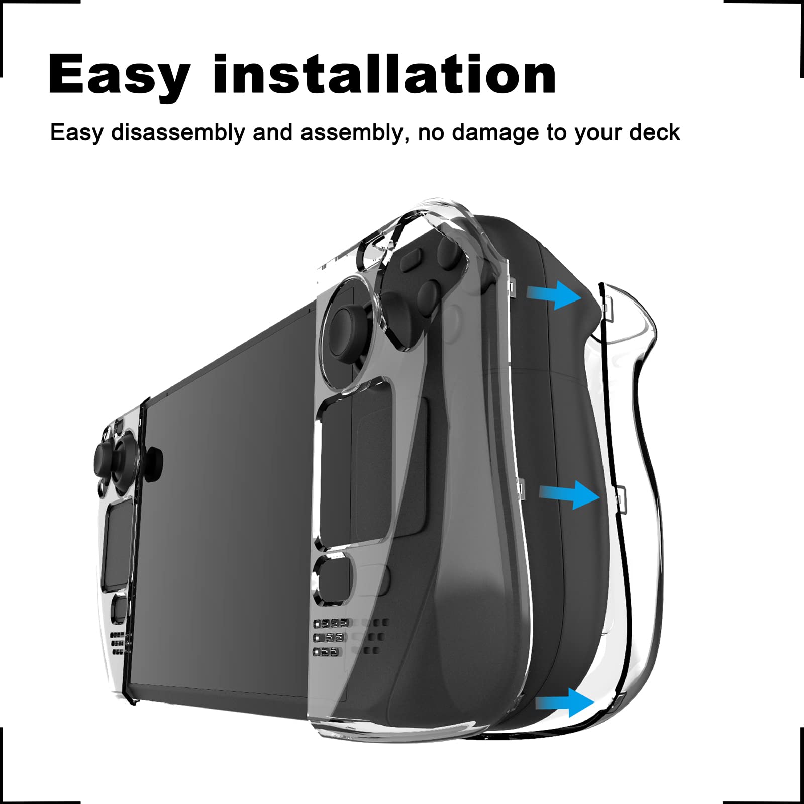 Clear Case Compatible with Steam Deck Game Console, Hard PC Material Protective Case
