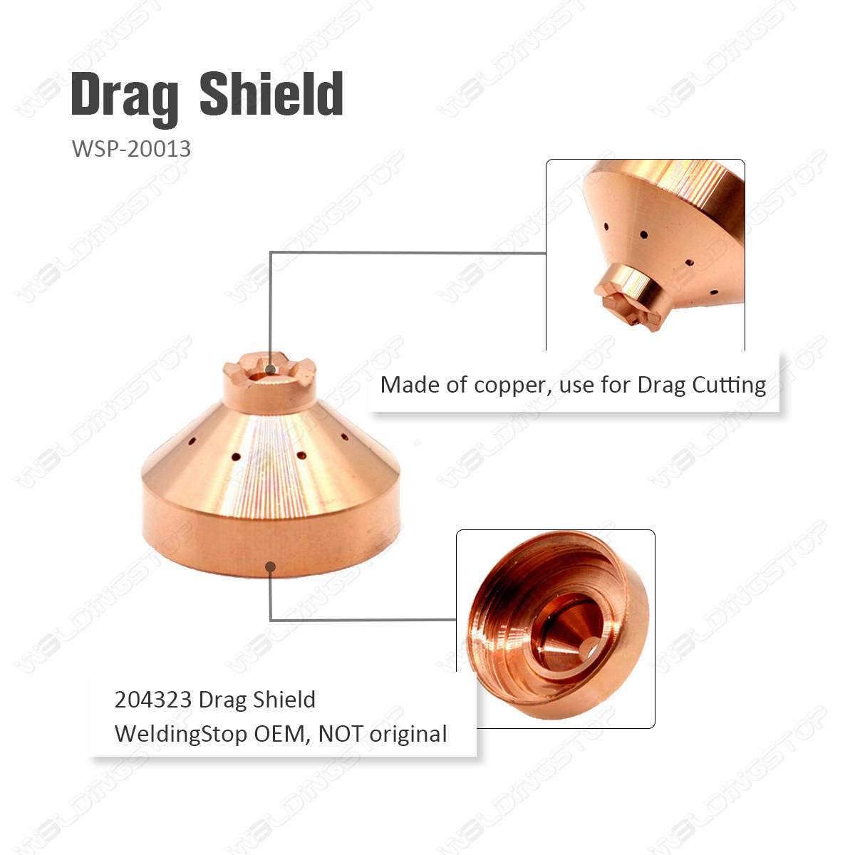 Plasma Electrode 192047 Standard Tip 204325 Shield Cup for Miller ICE-40T / ICE-40TM Torch Consumables Kit 25pcs