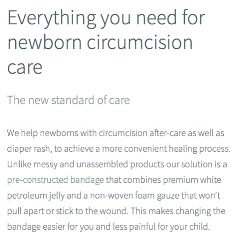 Circure Circumcision Bandage Lubricated with White Petroleum Jelly for Newborns, Wounds, Diaper Rash, for Baby boy, Wound Care