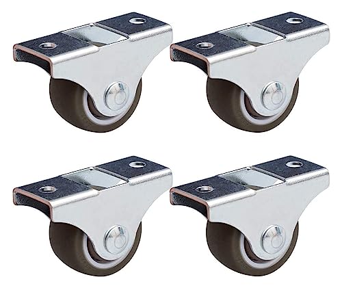Castor Wheels Moving Caster Wheels Caster Rubber Wheel, for Transport Furniture Fixed Castor Wheels 25mm,Rubber Fixing Castors 50mm,Set of 4 (Size : 2inch)