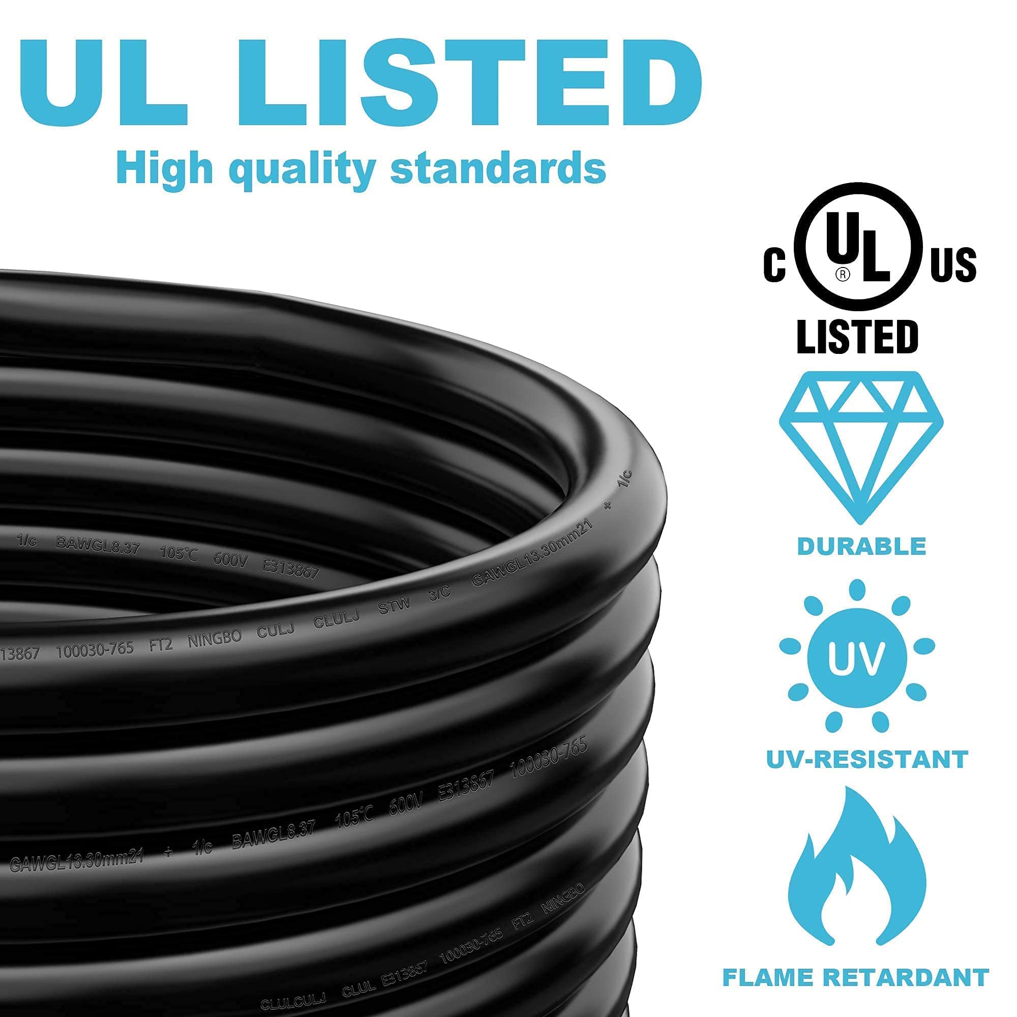CircleCord 50 Amp 50 Feet RV/Generator Cord with Locking Connector and 50 Amp to 110V RV Distribution Adapter Cord