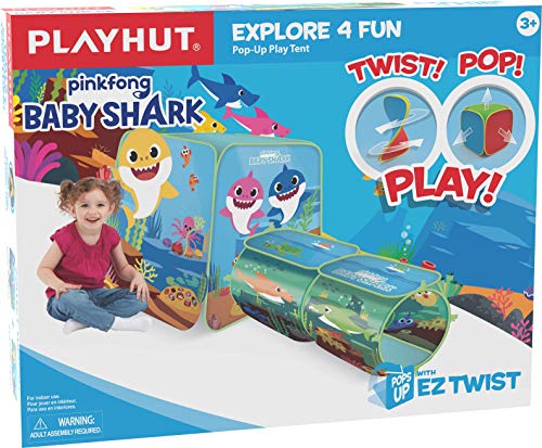 Playhut Pinkfong Baby Shark Explore 4 Fun Pop-Up Play Tent Preschool Gift for Kids - Amazon Exclusive