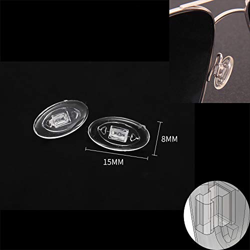 Eyeglasses Nose Pads 15mm 5Pairs, Sunglasses Nose Pieces Compatible with Oakley Sunglasses, Glasses Nose Pads Oval Shaped Pushin Push Slide in…
