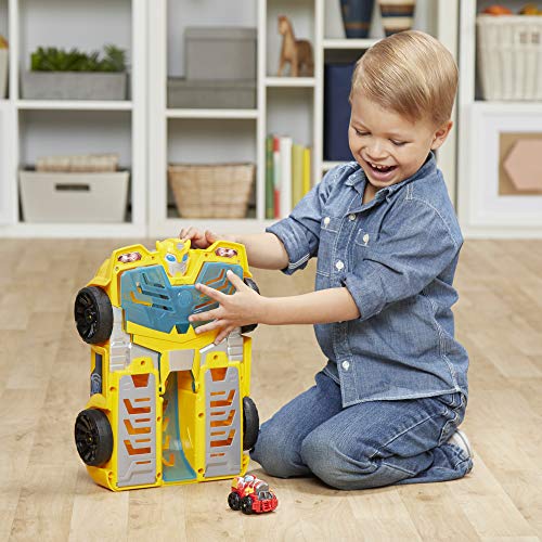 Playskool Heroes Transformers Rescue Bots Academy Bumblebee Track Tower 14" Playset, 2-in-1 Converting Robot, Collectible Toys for Kids Ages 3 & Up