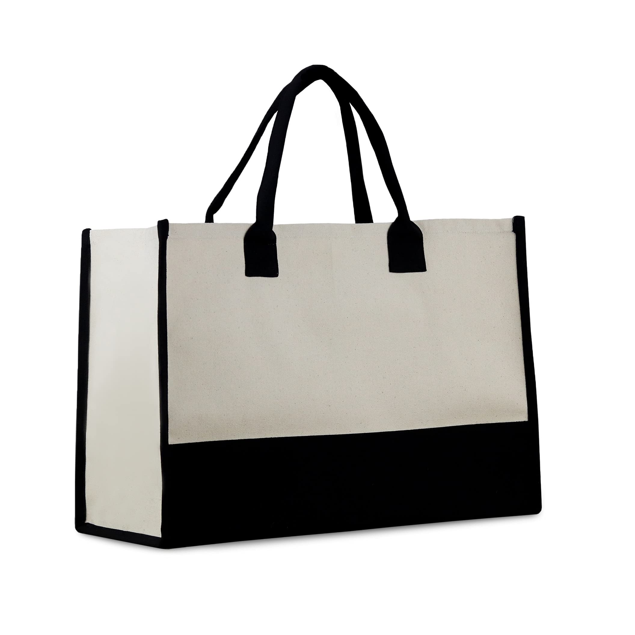 VANESSA ROSELLA Personalized 100% Cotton Canvas Chic Tote Bag (Brown - Customize)