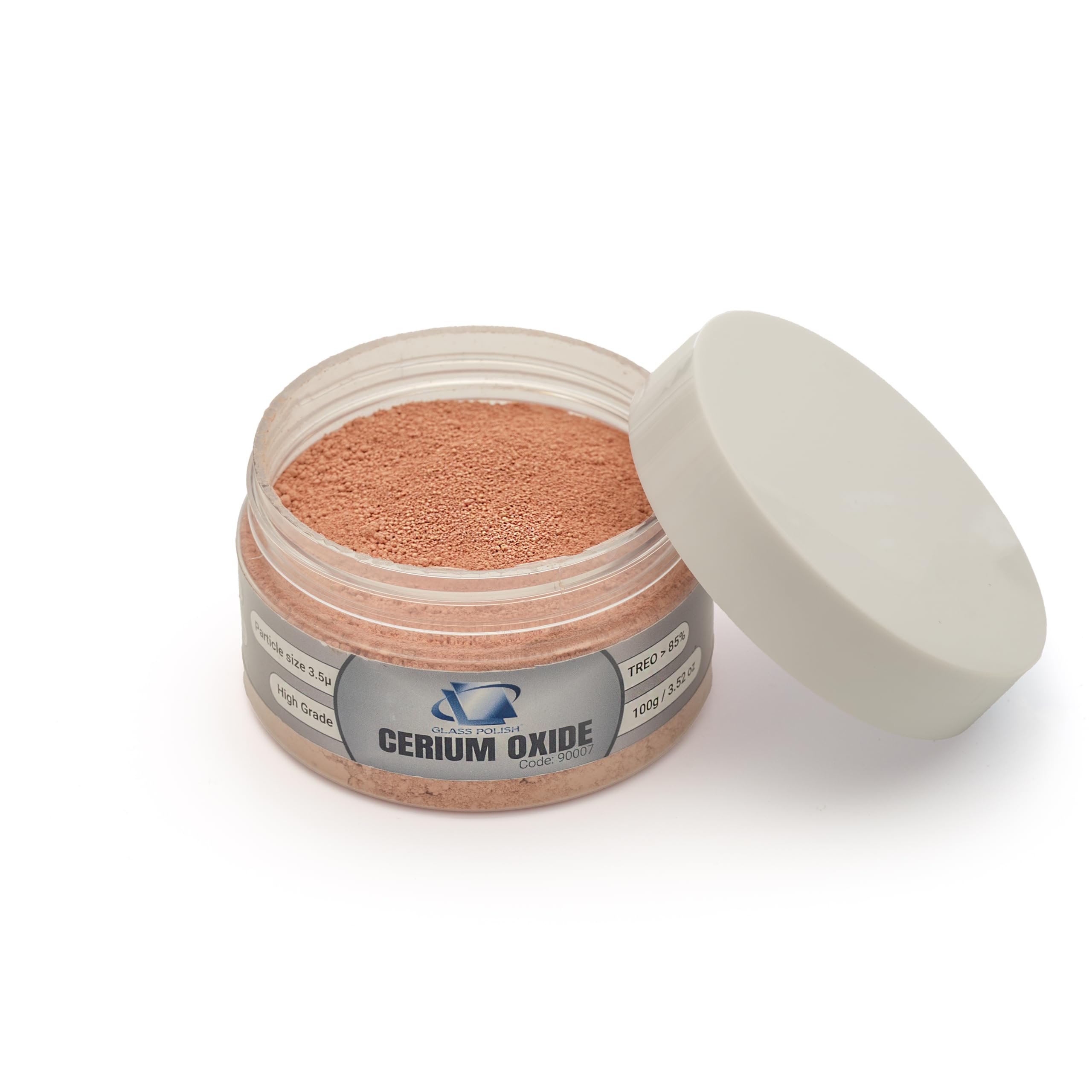 GLASS POLISH PRO 3.52oz (100g) Cerium Oxide, High-Grade Glass Polishing Powder, Enhanced Formula, TREO 85%, 3.5 Microns, Brown â GP90007