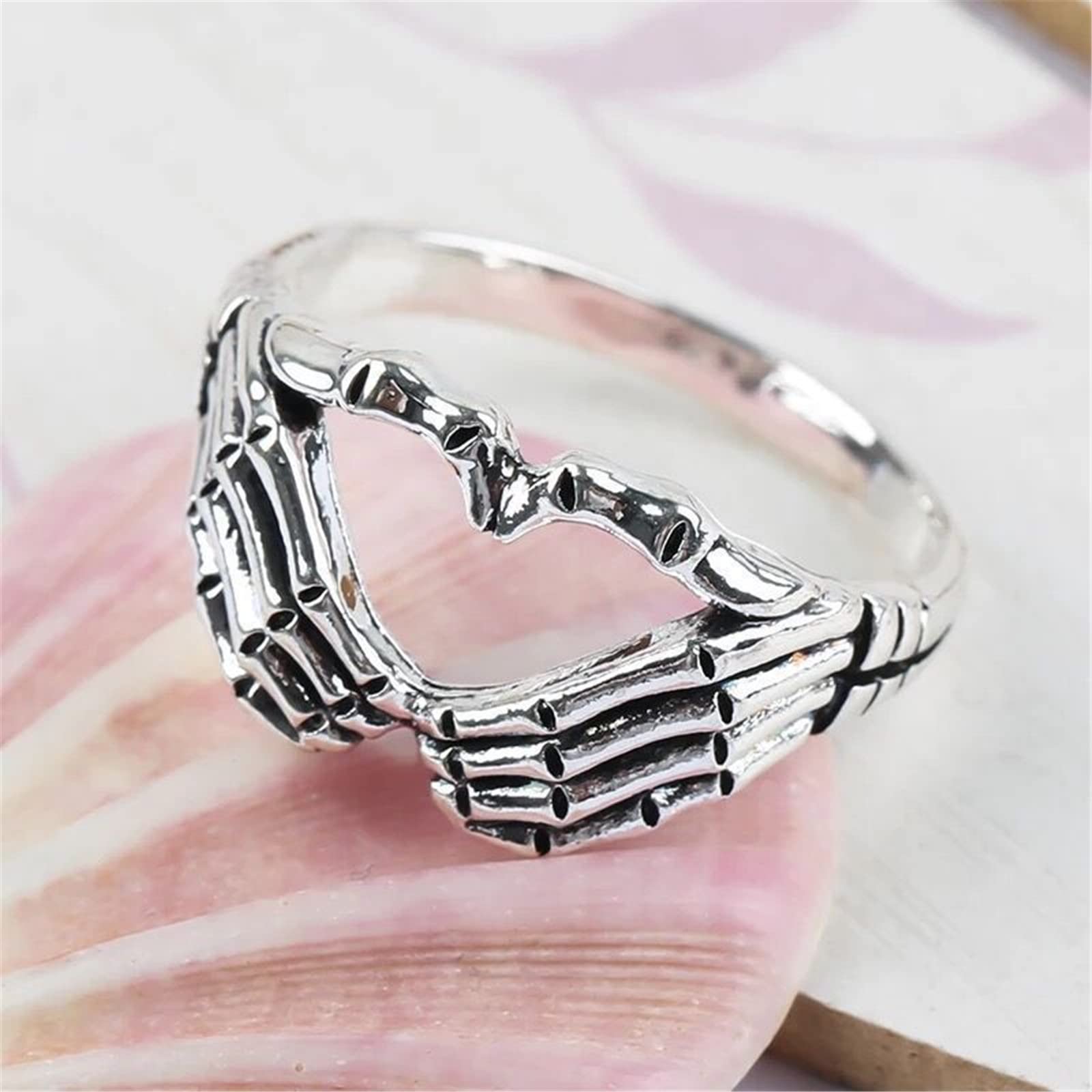 COLORFUL BLING Heart Gothic Couple Finger Knuckle Finger Stackable Joint Adjustable Ring Romantic Lover Wedding Ring Jewelry Statement Stackable Retro Valentine’s Day Gifts Jewelry-7