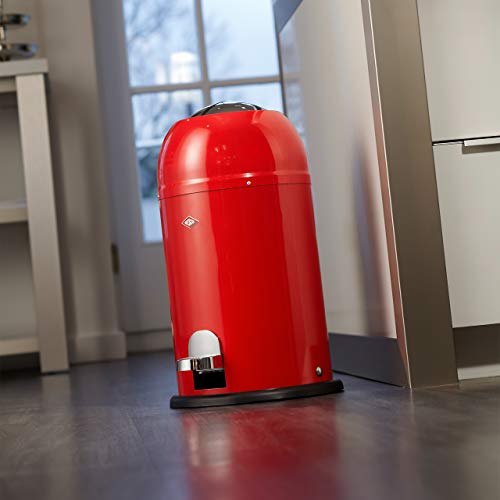 Wesco Jr Kickmaster Junior-German Designed-Step Trash Can, Powder Coated Steel, 4 Gallon / 15 L, Stainless Steel, 12L, Stainless