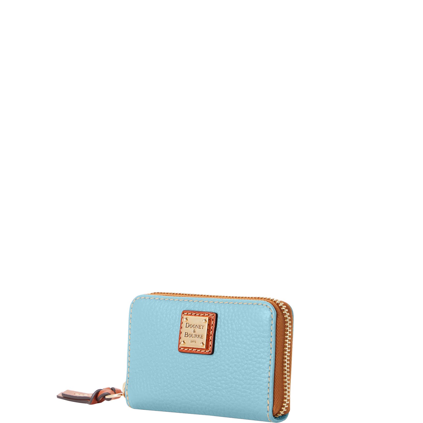 Dooney & Bourke Wallet, Pebble Grain Large Zip Around Credit Card Case Wallet - Caribbean Blue