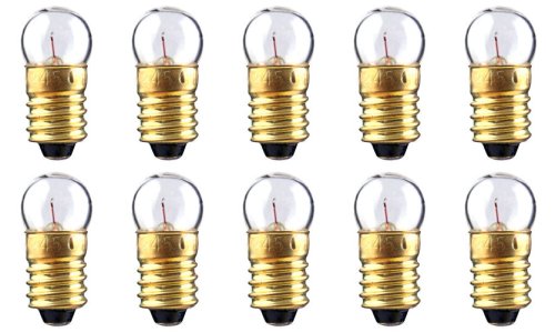 CEC Industries 245 Miniature Bulb, 2.46V, 1.23W, G3.5 Shape, E10 Miniature Screw Base (10-Pack)