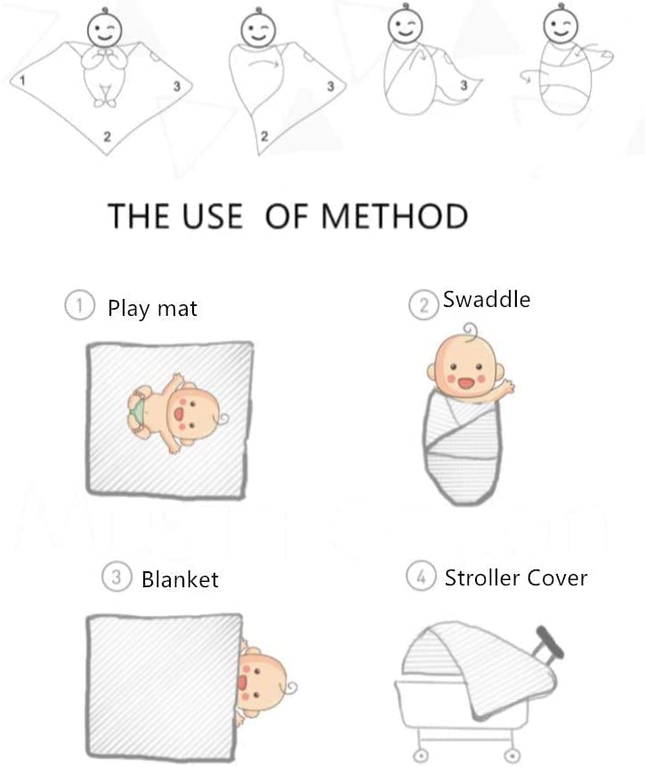 Karitree Muslin Swaddle Blanket Unisex Swaddle Wrap Soft Silky Bamboo Muslin Swaddle Blankets Neutral Receiving Blanket for Boys and Girls, Large 47 x 47 inches Feather (Hotballon)
