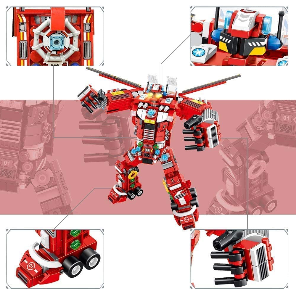 VATOS Robot Building Toys - 35 Models STEM Truck Construction Set for Boys Girls Age 6 7 8 9 10 11 12 Years Old (Red)