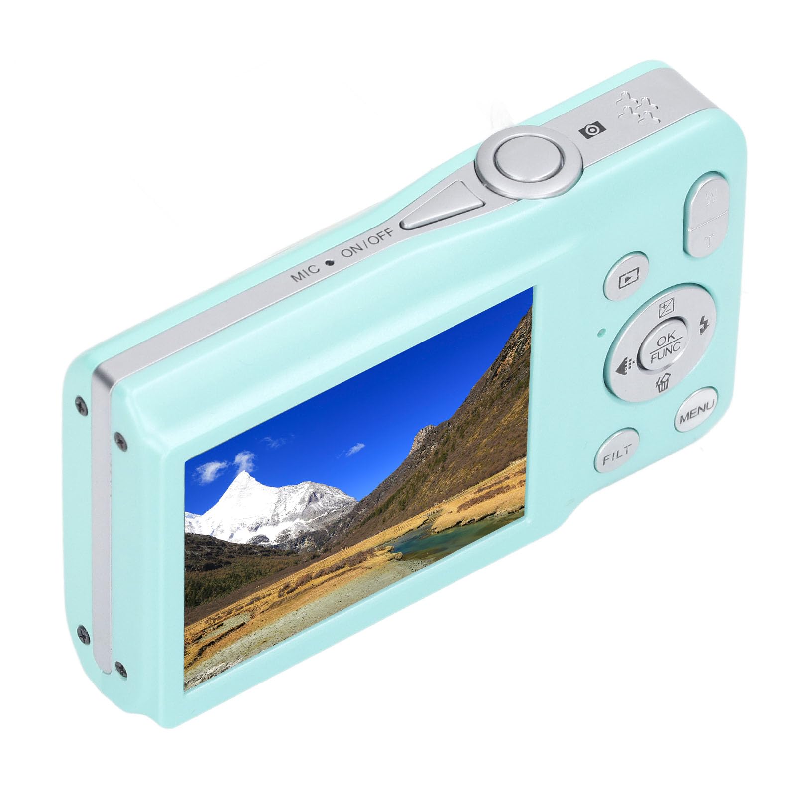 Compact Digital Camera, 2.7in Screen Photo and Video 68MP Digital Camera 750mAh Battery Beauty Filter for Daily (Green)