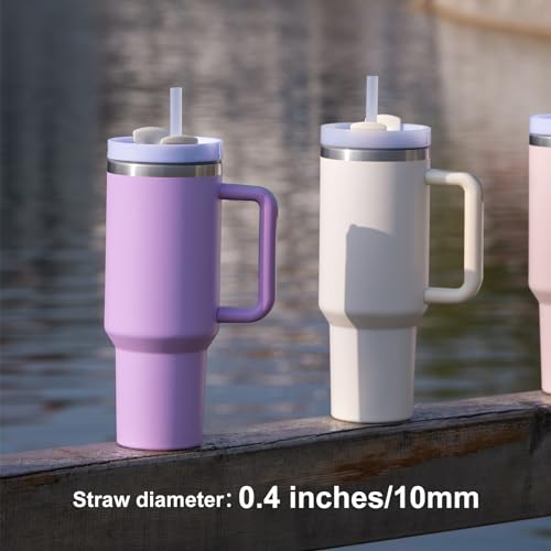 CXLL 6 Pcs Replacement Straw for Stanley Adventure Quencher 40 oz 30 oz Cup Tumbler,Straws with Cleaning Brush for Stanley Accessories