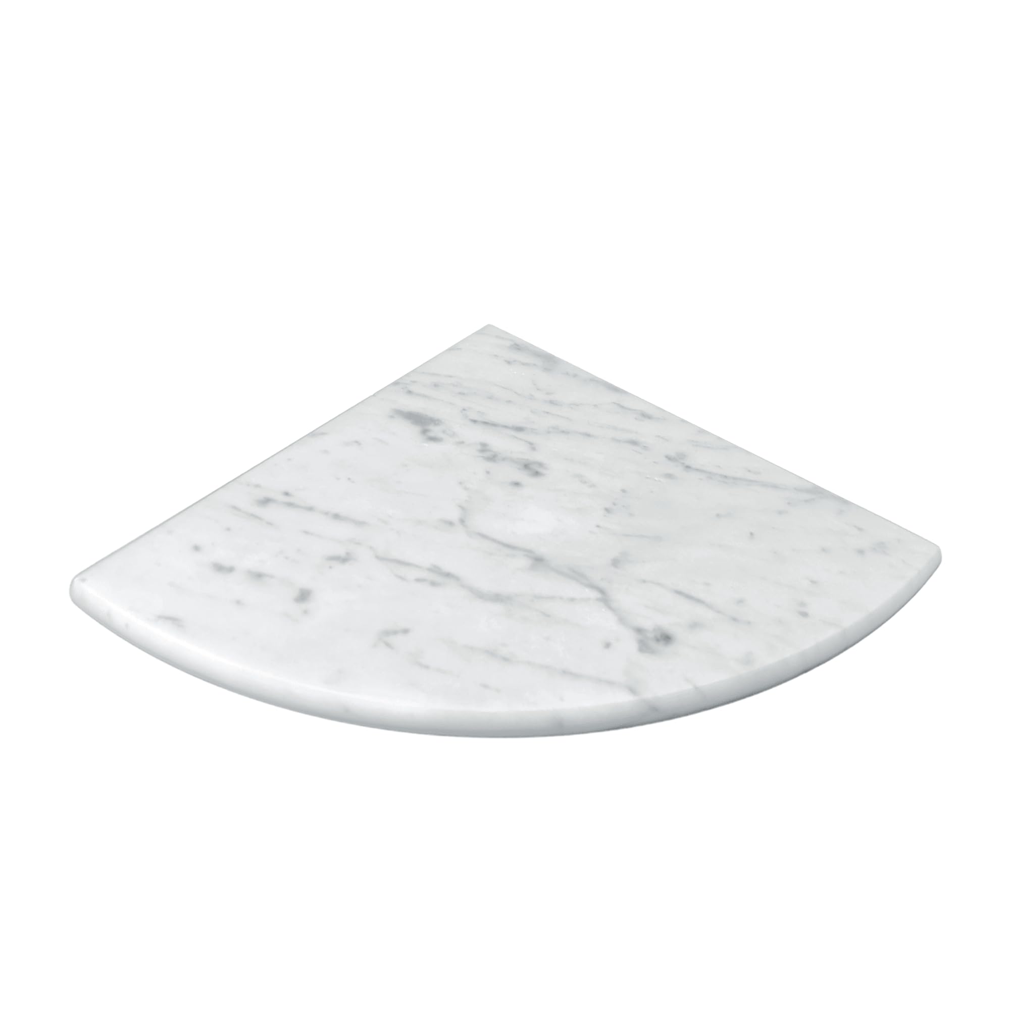 Jusmioke 9 Inch Marble Corner Shower Shelf for Shower Room, Both Side Honed Finish, Bathroom Wall Mounted (Carrara White - 1pcs)
