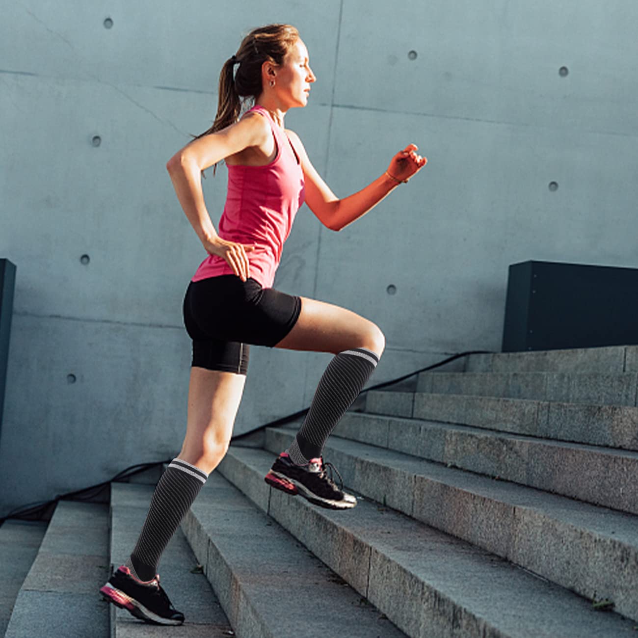 Compression Socks For Men & Women 30-40 mmHg -Knee High Socks for Support,Hiking,Running,Soccer