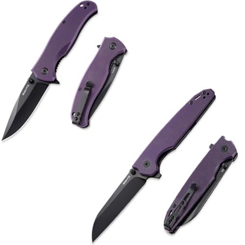 EMHTiii Pocket Knife Folding Knives: 3.14" Stainless Steel Black Blade