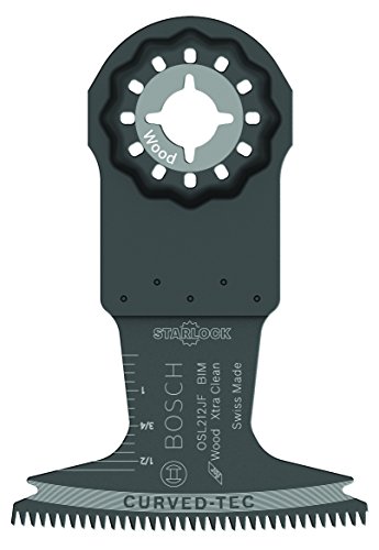 BOSCH OSL212JF 1-Piece 2-1/2 In. Starlock Oscillating Multi Tool Wood Curved-Tec Bi-Metal Xtra-clean Plunge Cut Blade for Applications in Cutting Hardwood