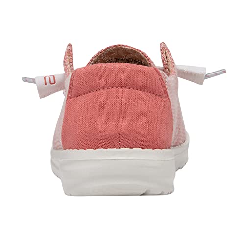 Hey Dude Women's Wendy Stretch Coral Pearl Size 6 | Women’s Shoes | Women’s Lace Up Loafers | Comfortable & Light-Weight