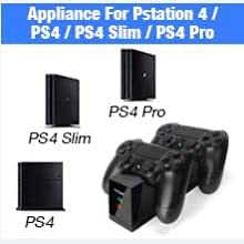 Charger Station for PS4 Controller, YTEAM Dual USB Charging Dock Station for PS4 /PS4 Slim /PS4 Pro Wireless Controller Fast Charging Station Stand with LED Indicator & Intelligent Chip Protection