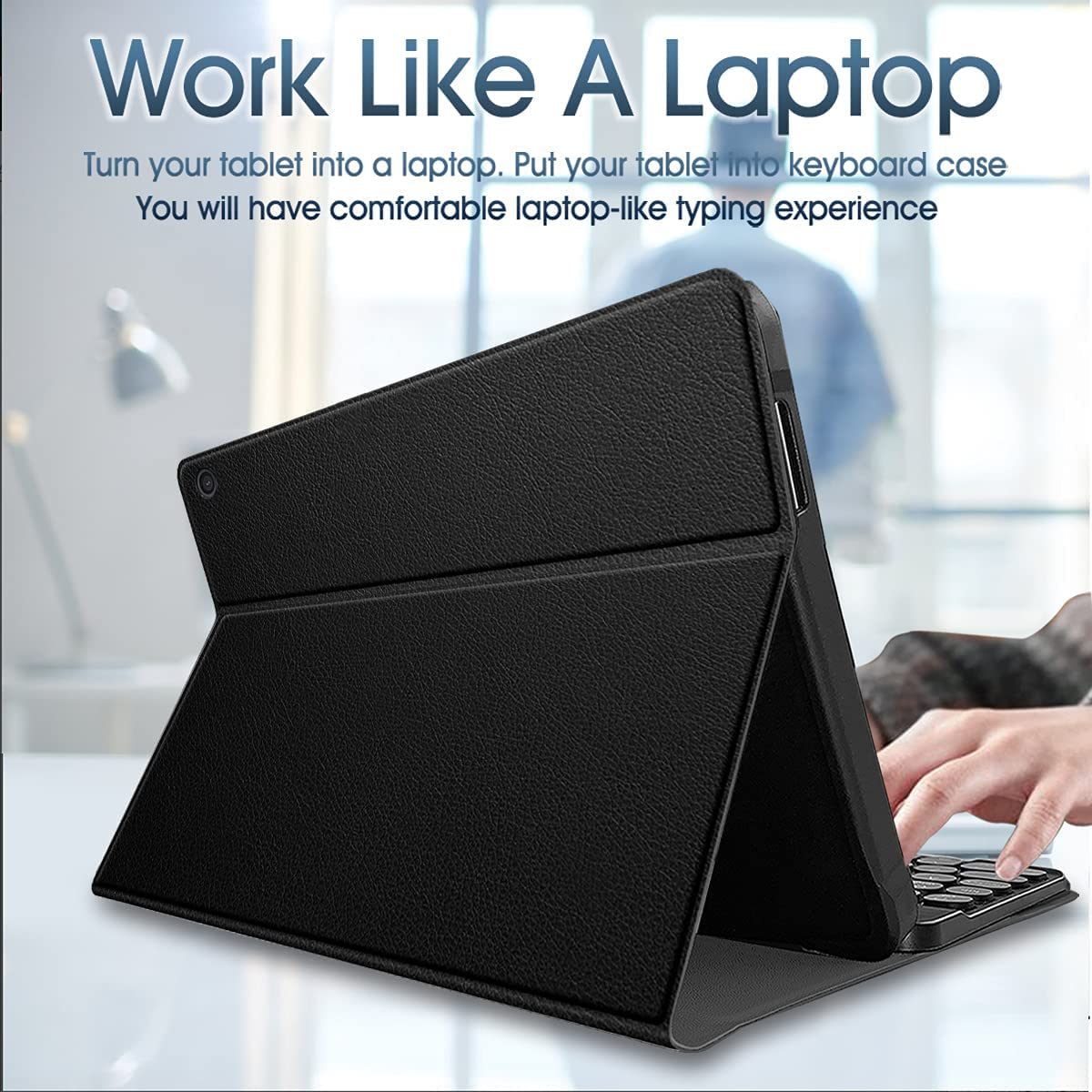 DKAHOEE Backlit Keyboard Case for All-New Amazon Fire HD 8/8 Plus(2020 Release, 10th & 2022 Release, 12th) with Screen Protector, 7 Colors Light Detachable Keyboard & Protective Cover