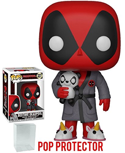 POP Marvel: Deadpool Parody - Bedtime Deadpool in Robe Funko Vinyl Figure (Bundled with Compatible Box Protector Case), Multicolor, 3.75 inches