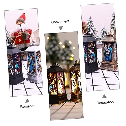 NOLITOY 3pcs for Globe Simulated Outdoor Snow Party Without Snowing Lighted Lights Lanterns Supplies Lighting Glittering Oil Christmas Candle Light Halloween Handheld Night Nativity