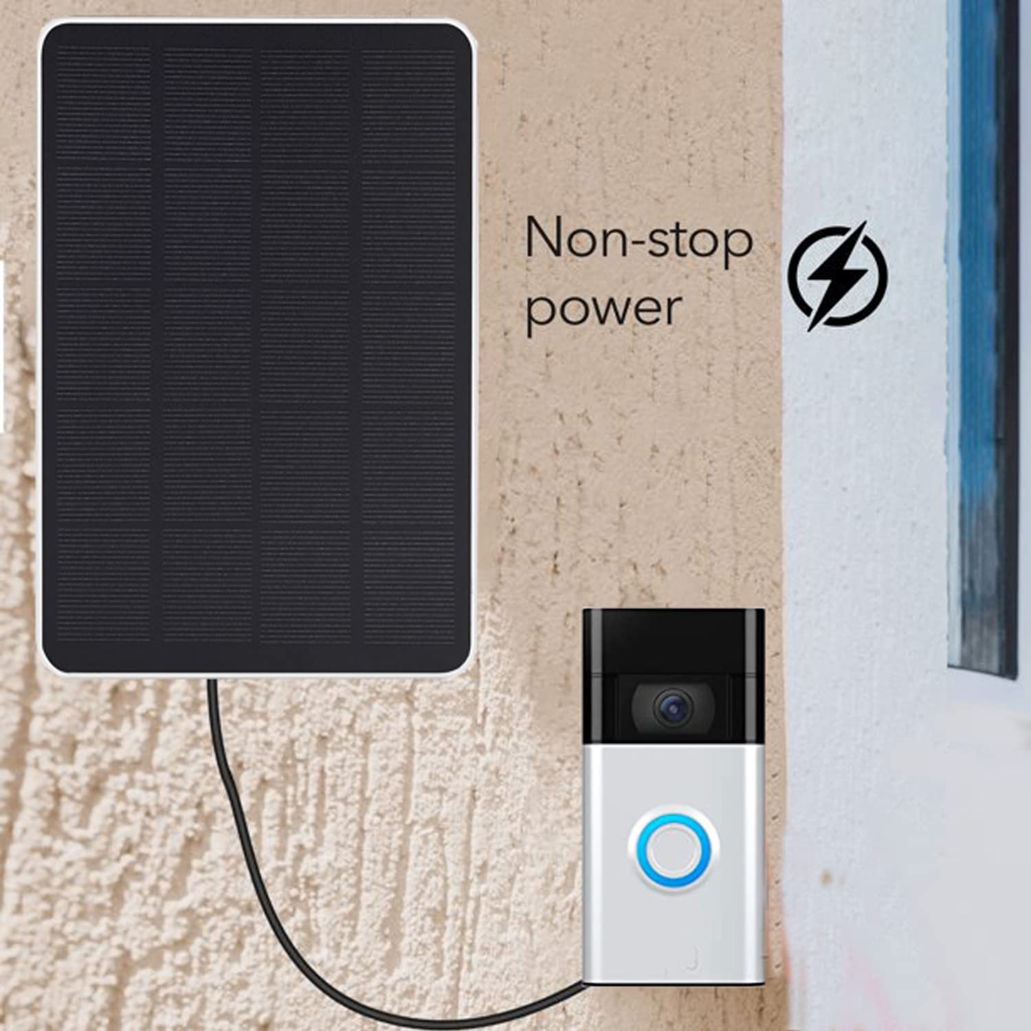 Compatible with Ring Solar Battery Charging Plate,Video Doorbell 3, Video Doorbell 3 Plus, Video Doorbell 4,Ring Solar Charger