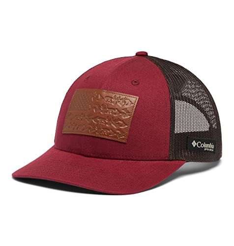Columbia Unisex PHG Leather Game Flag Snap Back - High, Red Jasper/Cordovan, One Size