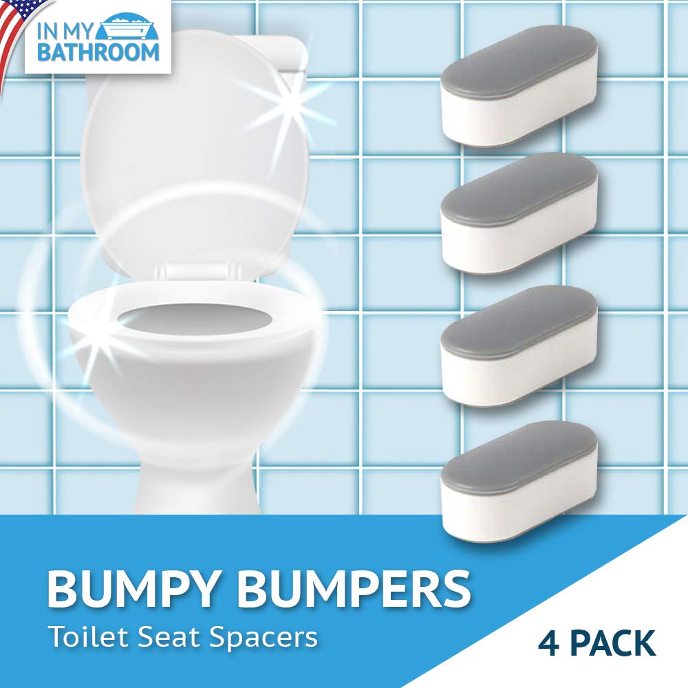 In My Bathroom | Bumpy Bumpers Toilet Seat Spacers (Sanitary Toilet, Strong Adhesive, Universal Fit, 4 Pack)