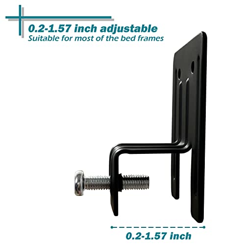 Non Slip Mattress Gaskets for Bed Frame, Mattress Holder in Place Gripper, Mattress Gaskets Anti-Slip Baffle Fit for Metal Bed Frames Wide Applicability Mattress Holder Easy to Assemble 6 pcs (Black)