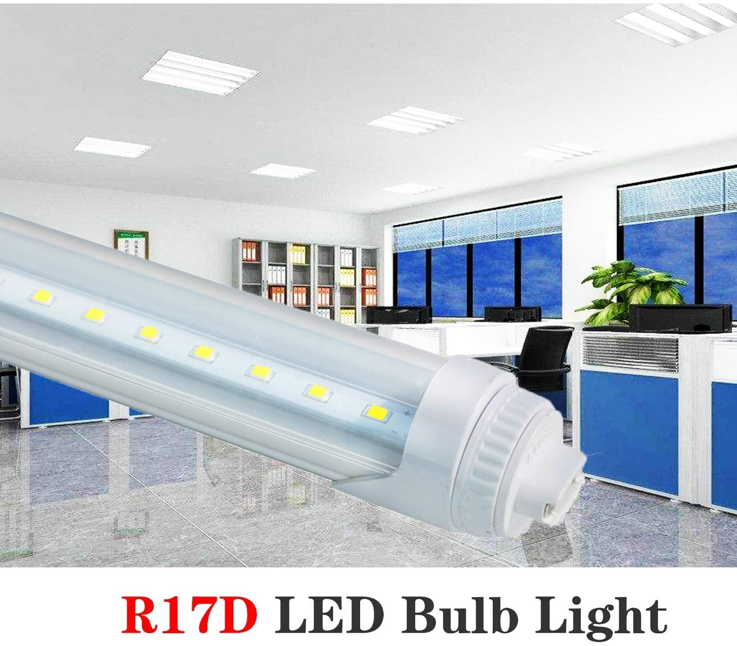 Britelumen F72T12 30W 4 Pack,R17D 6FT LED Bulb Light,5500K Daylight White,3000LM,Works from 110~277V,LED Fluorescent Tubes Replancement(4 Pack 5500K)