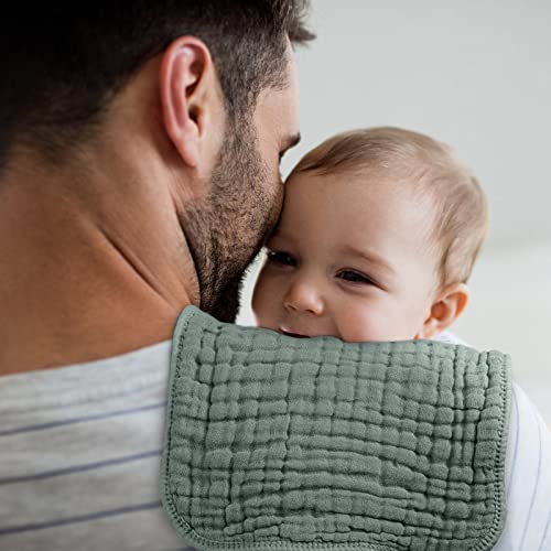 Looxii 12 Pack Baby Burp Cloths 100% Cotton Muslin Burp Cloths 20x10β Soft Absorbent Bamboo Baby Washcloths 12βx12β