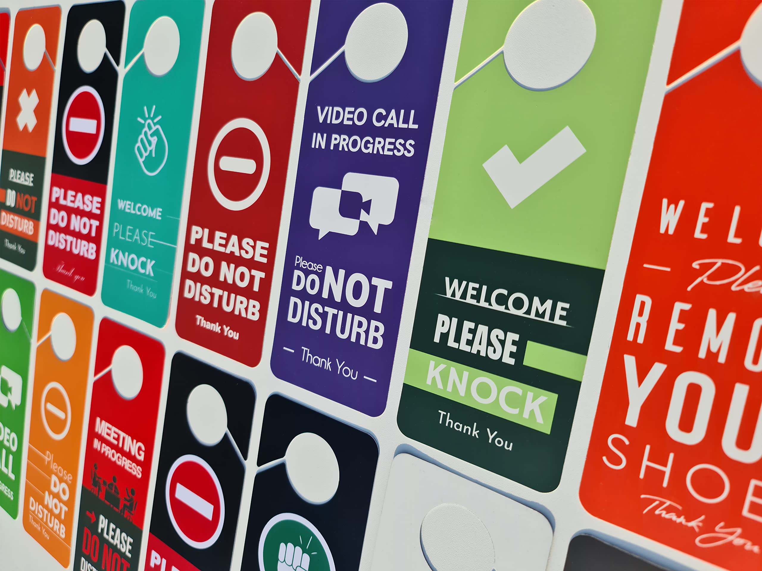 CLEVER SIGNS Recording in Progress - Please Do Not Disturb Sign, Door Knob Hanger 2 Pack, Double Sided, Ideal for Using in Any Room.