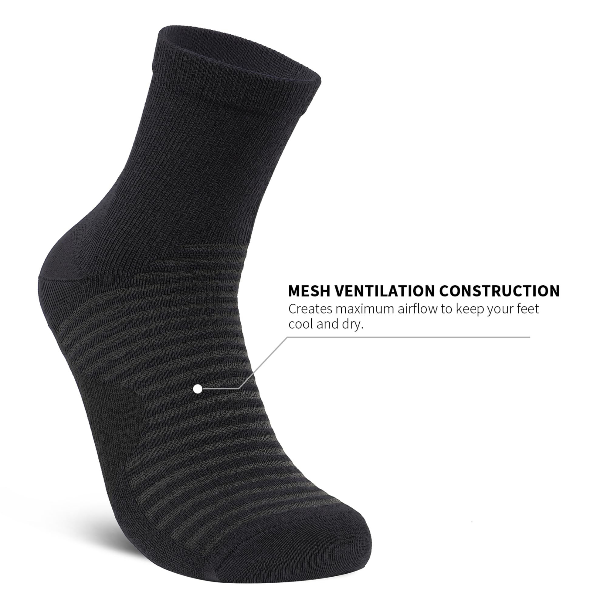 Compression Running Ankle Socks for Men and Women (6 Pairs), Quarter Athletic Socks for Running, Cycling, Golf, Work