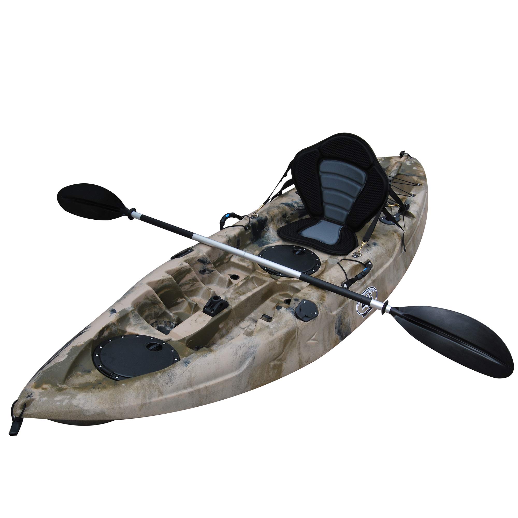 BKC FK184 9' Solo Sit-On-Top Kayak w/Premium Memory Foam Seat -Paddle and Fishing Rod Holders Included