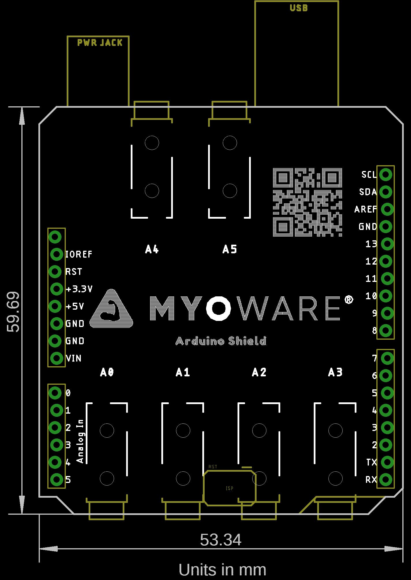 MyoWare 2.0 compatible with Arduino Shield- Connect to your compatible with Arduino R3 board & your MyoWare 2.0 Muscle sensor- Connect up to 6 sensors and/or link shields using TRS to TRS audio cables