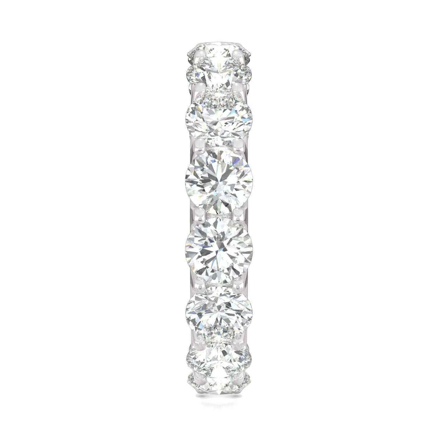 Charles & Colvard Created Moissanite 4.5mm Round Cut Eternity Band for Women | 5.28 cttw DEW | Lab Grown | Solid 14K White Gold with Rhodium | Size 8