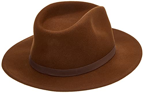 Brixton unisex adult Messer Packable Fedora, Coffee, X-Large US