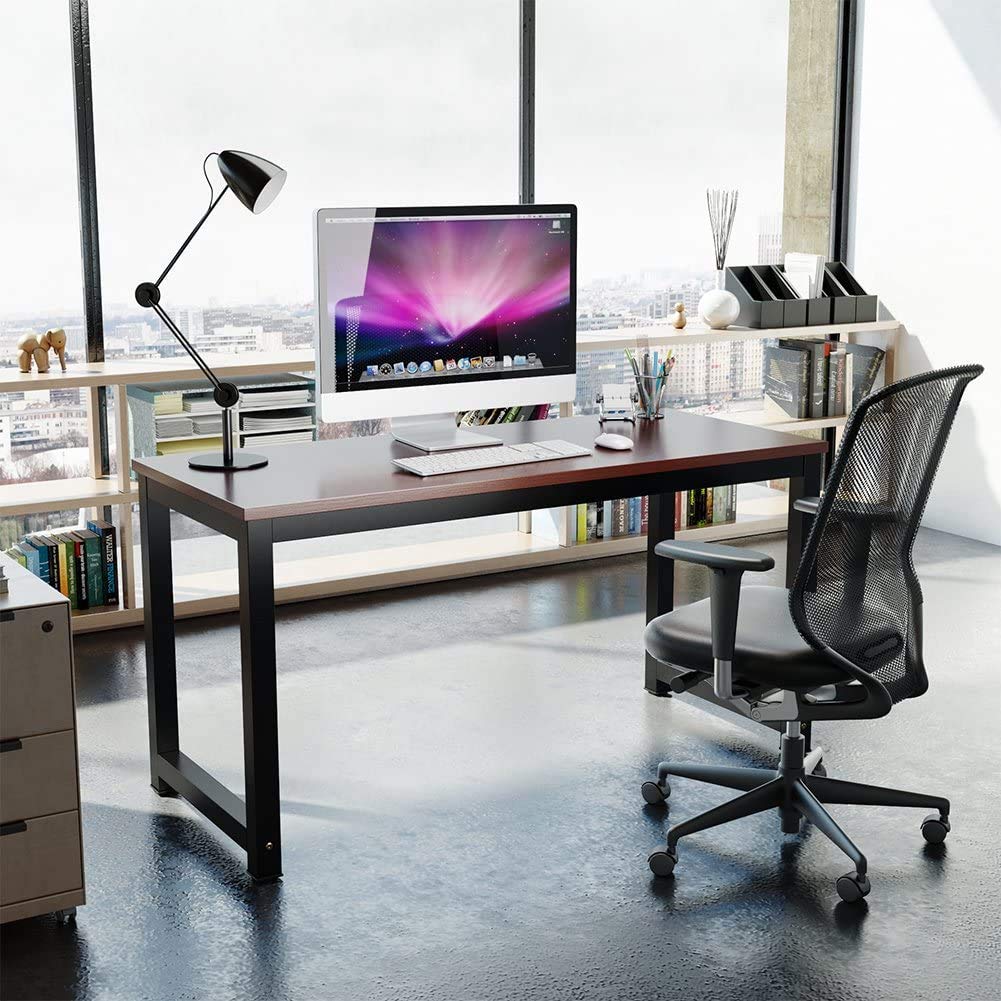 Computer Desk 47" - Modern Simple Style Home Office Desk Sturdy Laptop Notebook Study Student Writing Table Work Corner Desk, Teak