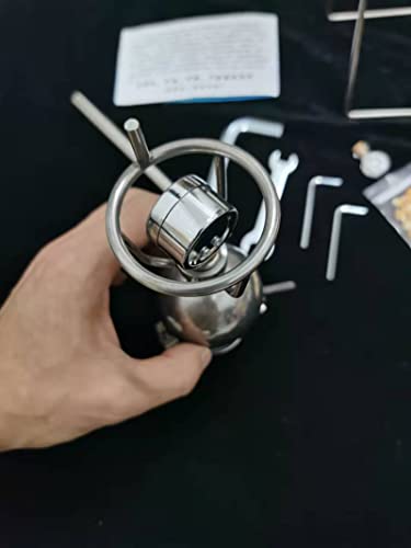 High Pressure Popcorn Maker Machine Mini Stainless Steel Professional Roasting Popcorn Machine Manual Crank Handle Gas Heating Slow Boost with Pressure Gauge for Family Gatherings Study Party Fun