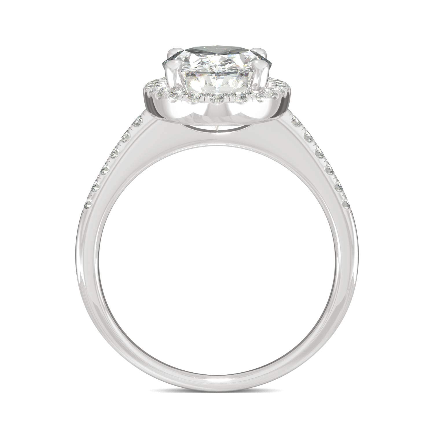 Charles & Colvard Created Moissanite 12x8mm Oval Cut Elongated Engagement Ring for Women | 4.75 cttw DEW | Lab Grown | Solid 14K White Gold with Rhodium | Size 6