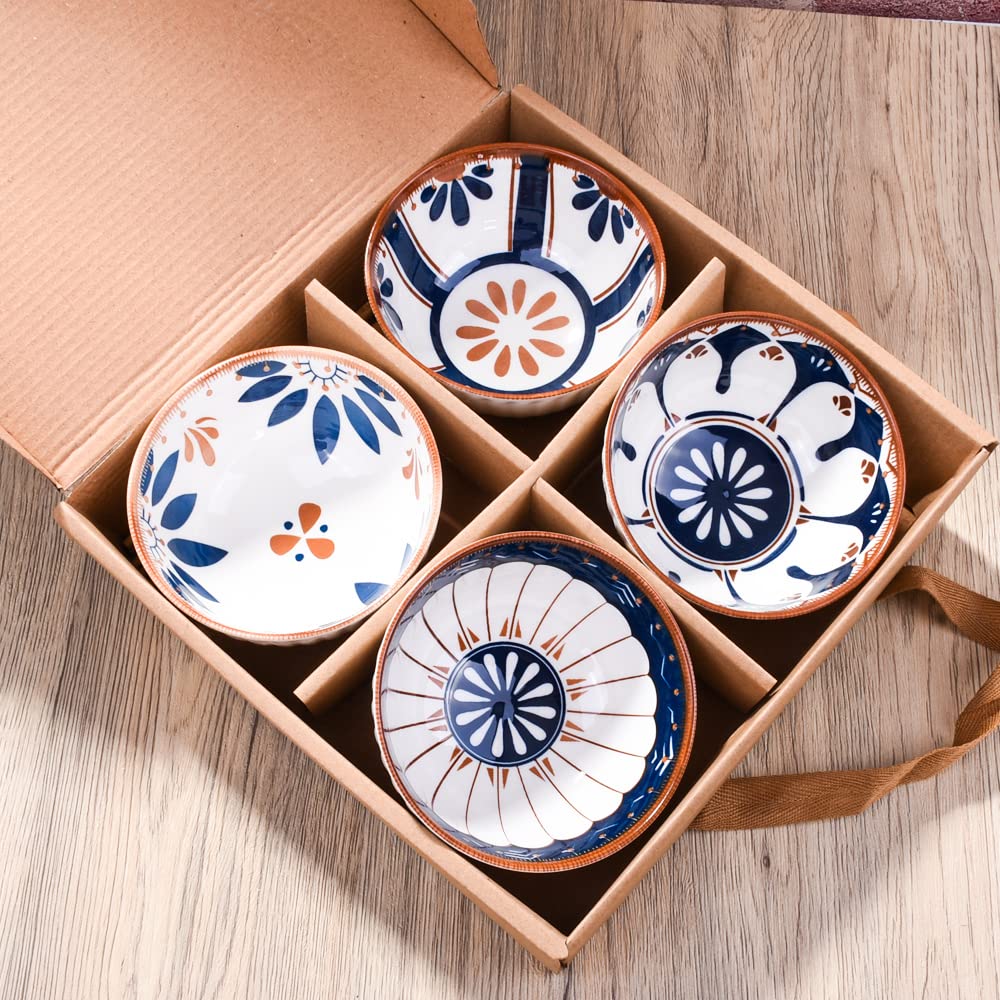Ceramic Rice Bowls and Chopstick Set of 4,A Good Gift for Friend and Family (RS)