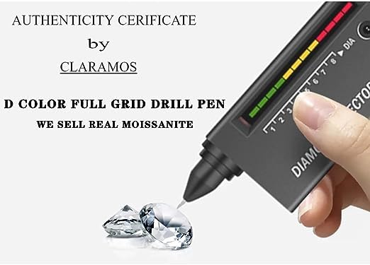 Claramos 2 CT Round Cut Moissanite Engagement Ring Solid 14K White Gold & 925 Sterling Silver Solitaire Ring With Hidden Halo Wedding Ring Anniversary Ring For Her (White Gold, 6)