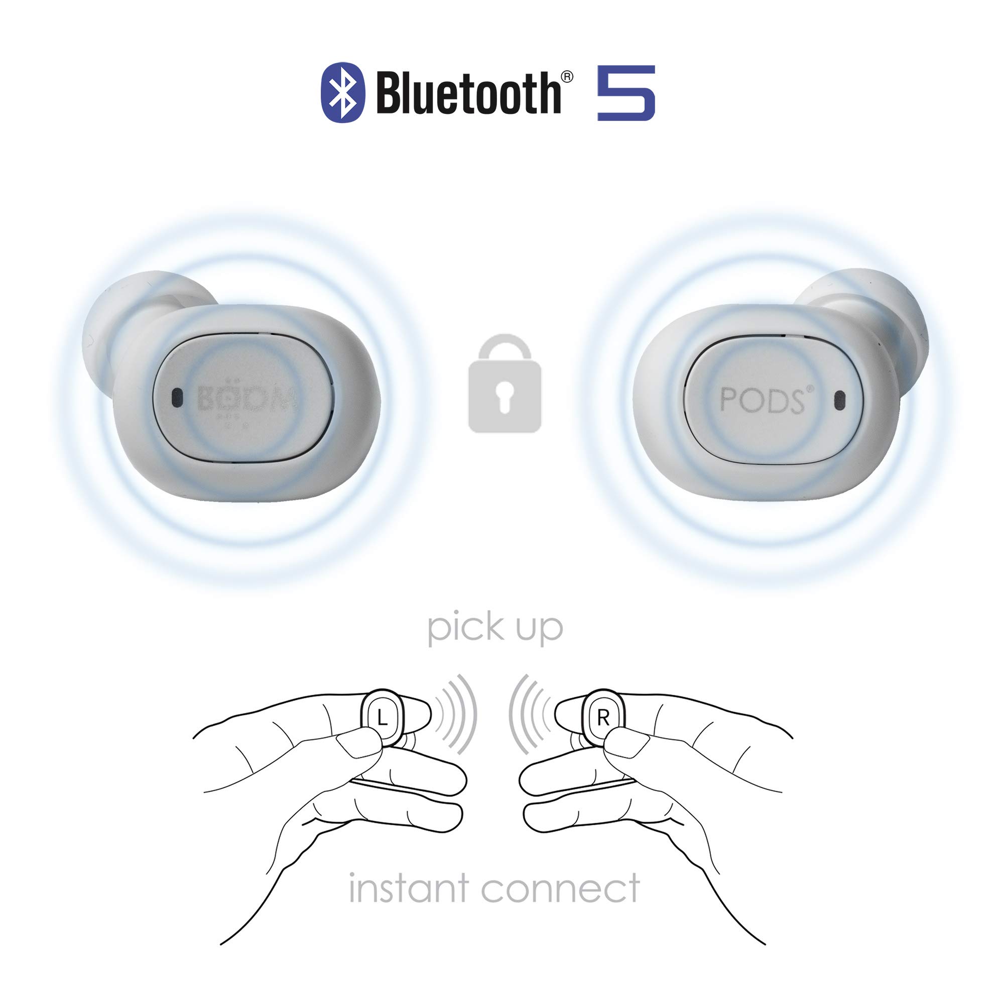 BoomPods Boombuds Go True Wireless - Best Sports Earbuds, Bluetooth, Portable Magnetic Charging Case, Water/Sweat Resistant IPX 4, Instant Connect TWS
