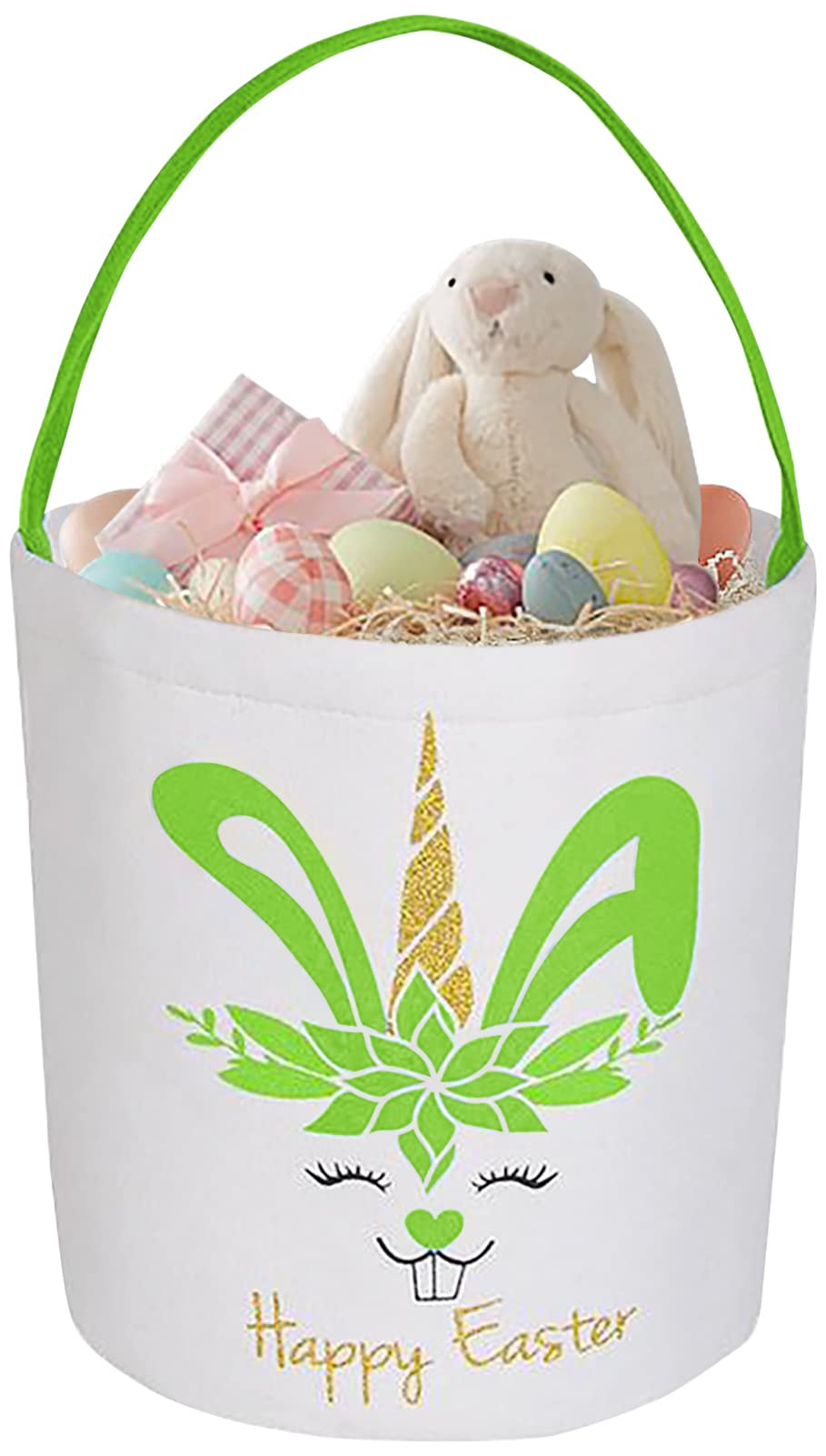 Kids Easter Bunny Basket Canvas Egg Candy Bags Cotton Rabbit Buckets Gifts