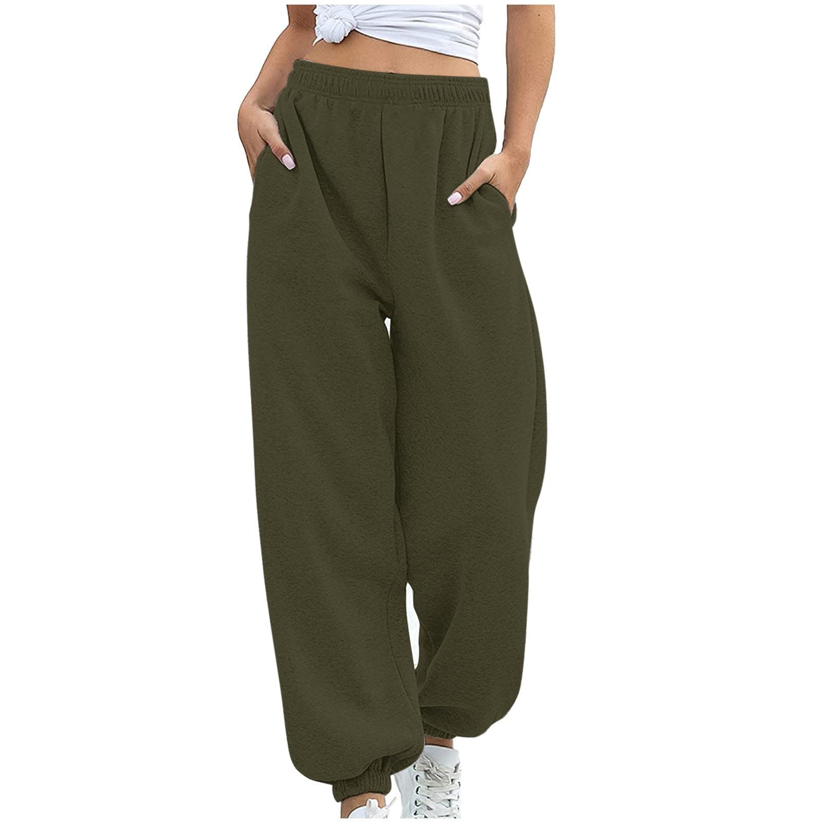 DUOWEI Pans Woman Women's Bottom Sweatpants Joggers Pants Workout High Waisted Yoga Plus Size Working Clothes for Women Office