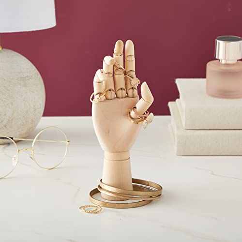 Wooden Hand Model, 7 in Right Hand Art Mannequin Figure with Posable Fingers for Drawing School, Practice, Supplies, Hand Jewelry Display, Decoration, Sketching