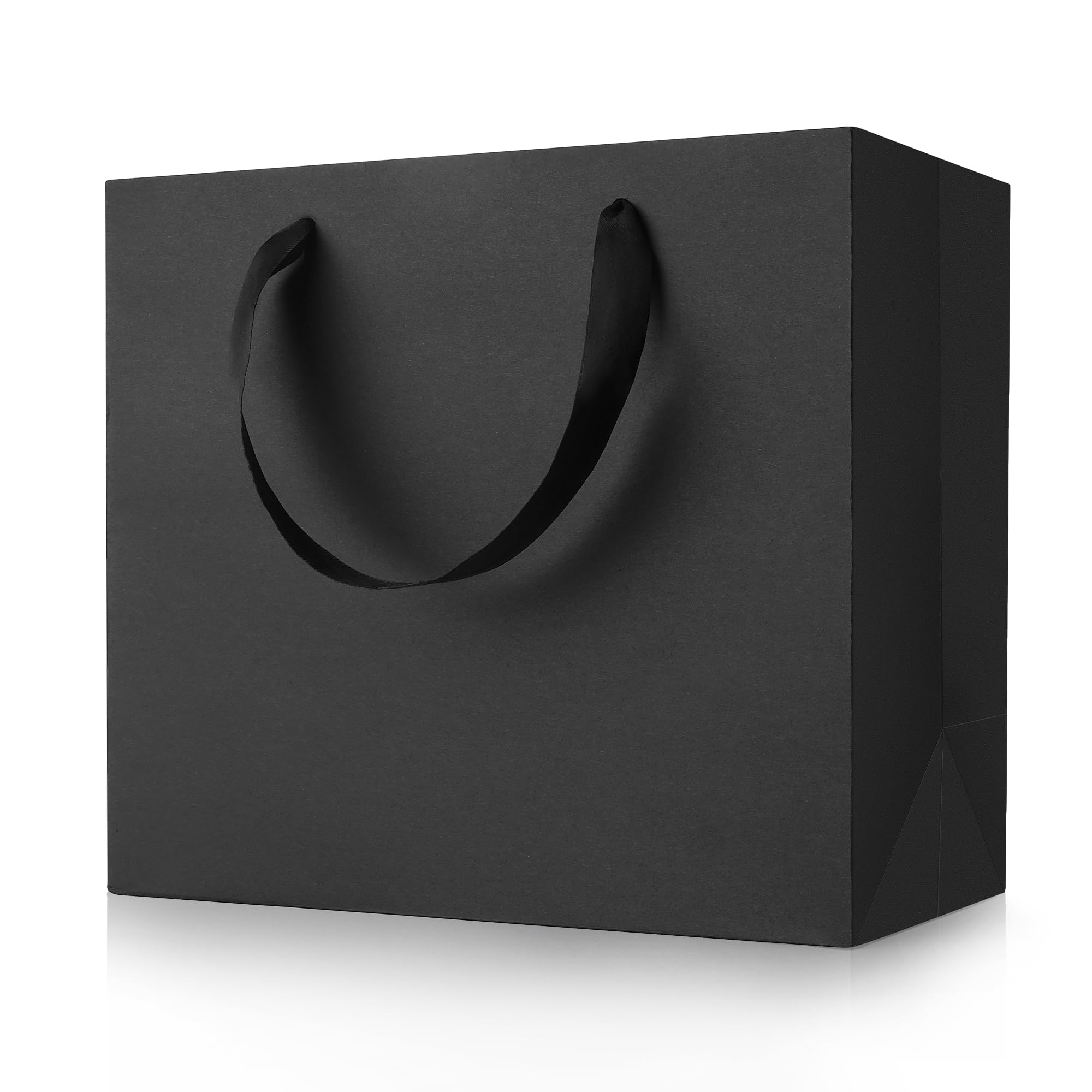 MOXARYSU Black Gift Bags With Handles: 12.5x4.5x11 Inch 6pcs Large Paper Gags Bulk For Party Shopping Birthday Wedding